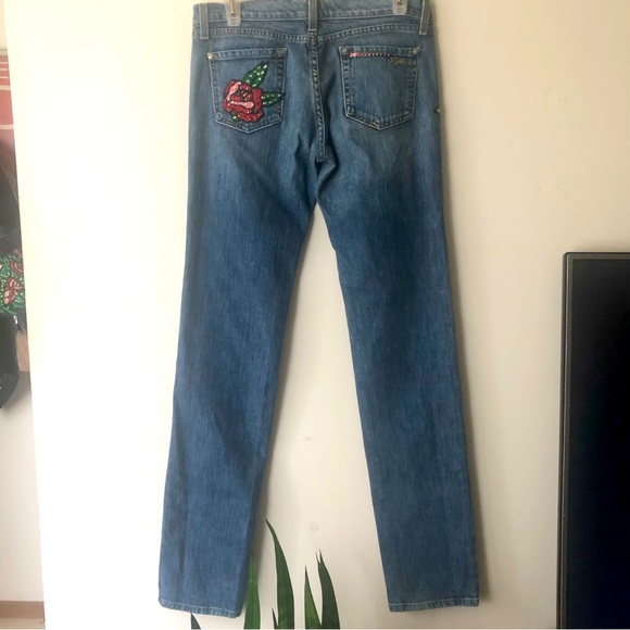 Kippys | Jeans | Kippys Jeans With Leather Overlay And Swarovski ...